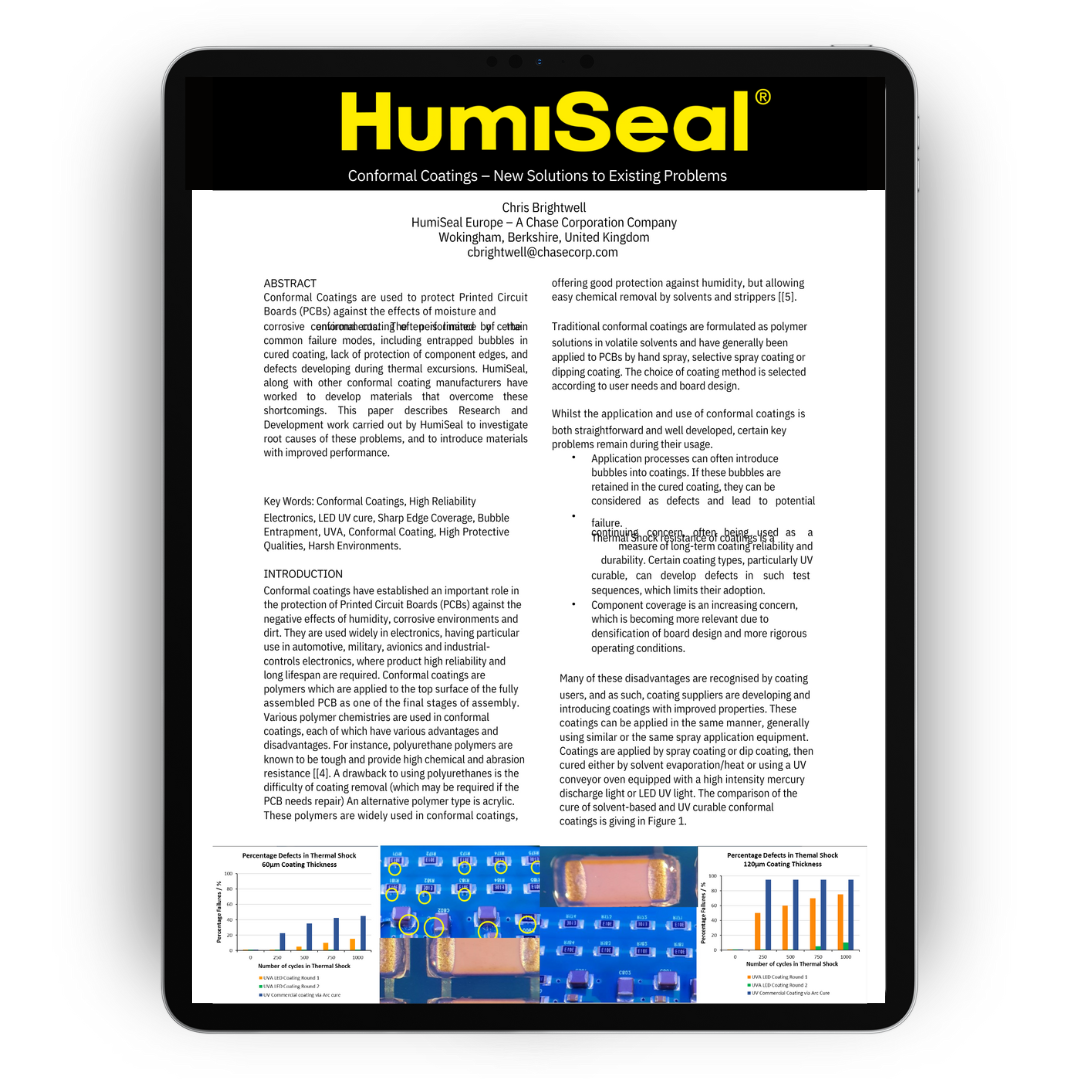 Humiseal conformal coatings with sharp edge coverage